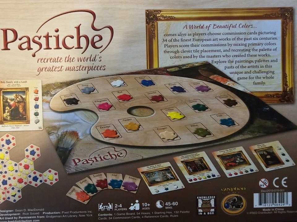 Pastiche Board Games Gryphon Games Art Family Game Complete no shrink ...