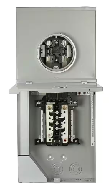 GE 200 Amp Outdoor Combination Main Breaker Meter Socket Load Center ...