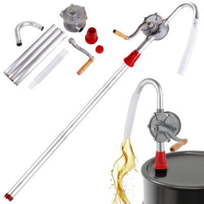52" Rotary Barrel Transfer Drum Syphon Hand Pump Oil Diesel Fuel Self ...