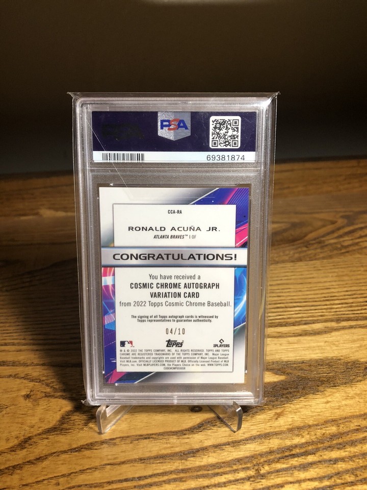 2022 Topps Chrome Cosmic RONALD ACUNA JR Black Eclipse Refractor Auto ...