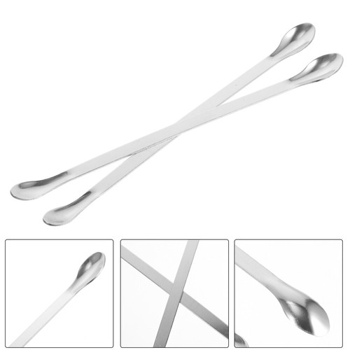 2 Pcs Scale Weighing Spoon Plating Double Ended Sampling Tools Lab ...