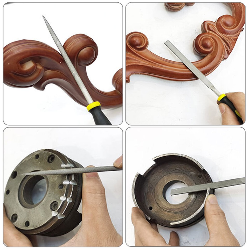 6x 5.5" Wood Handle Rasp File Set Carving Shaping Woodworking Carpentry ...