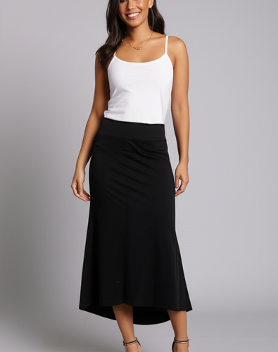 PERUVIAN CONNECTION $250 Ludlow Maxi Skirt Size Large Black Classic Everyday | eBay