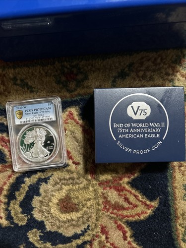 2020 W Proof Silver Eagle World War II V75 Privy PCGS PR70 First Strike ...
