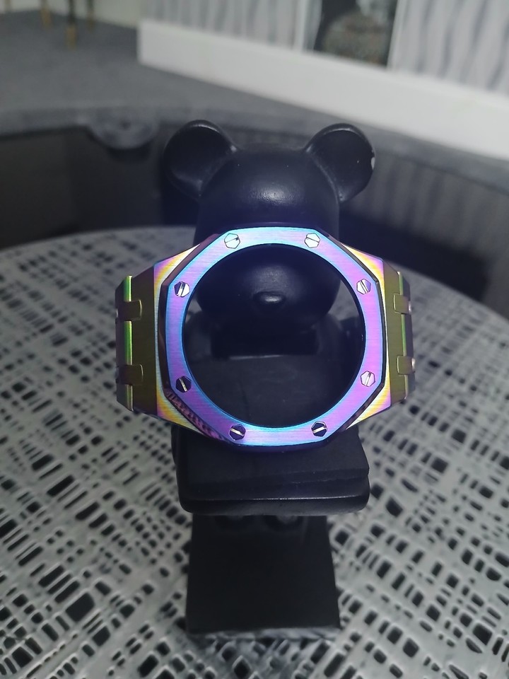 Casio G-Shock GA-2100 Casioak Custom Mod kit Strap Rainbow Iridescent ...