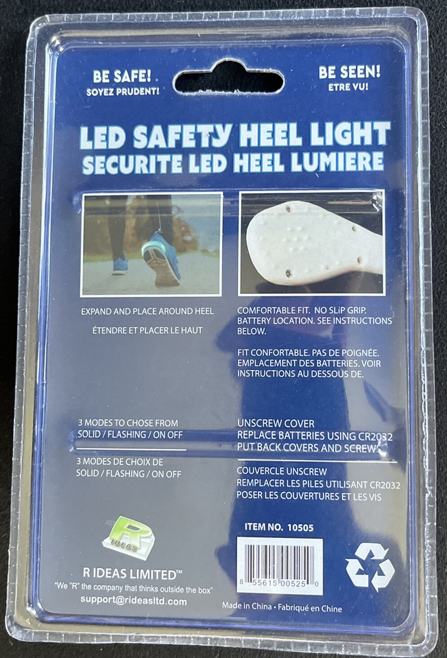 LED SAFETY HEEL LIGHT BRAND NEW In Factory Sealed Pkg . 3 Modes BATTERY ...