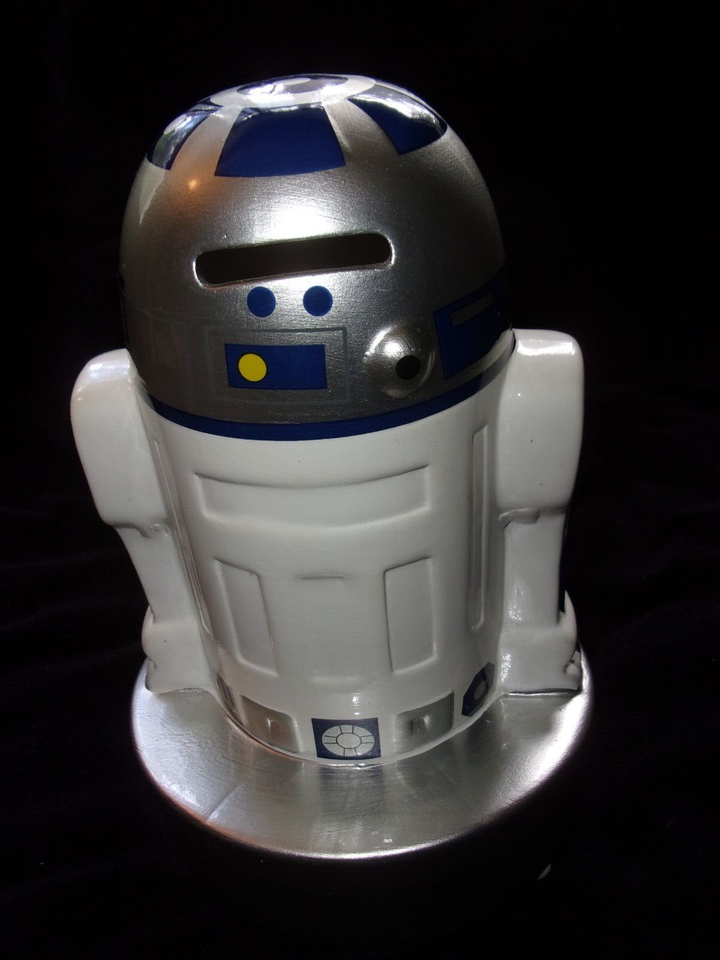 R2D2 on Base Ceramic Piggy Coin Bank Star Wars Lucas Film Imported by ...