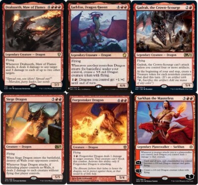 Custom Commander Deck Drakuseth - Red Dragon Tribal - EDH MTG Magic 100 ...