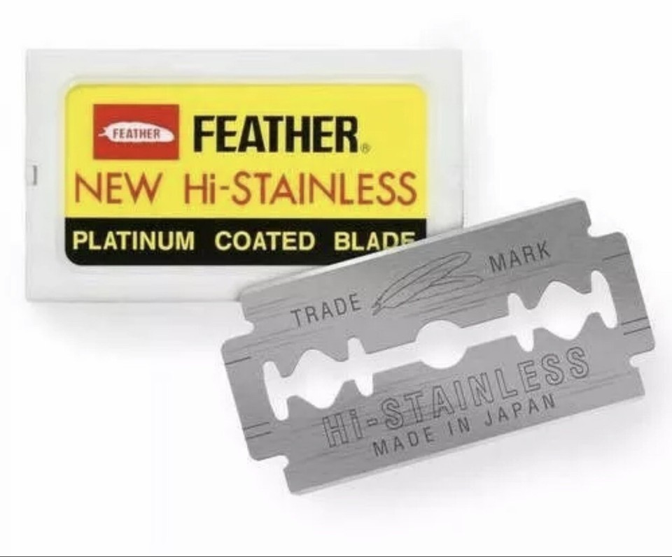 30 Feather Shaving Razor Blades Stainless Double Edge Original Made in ...