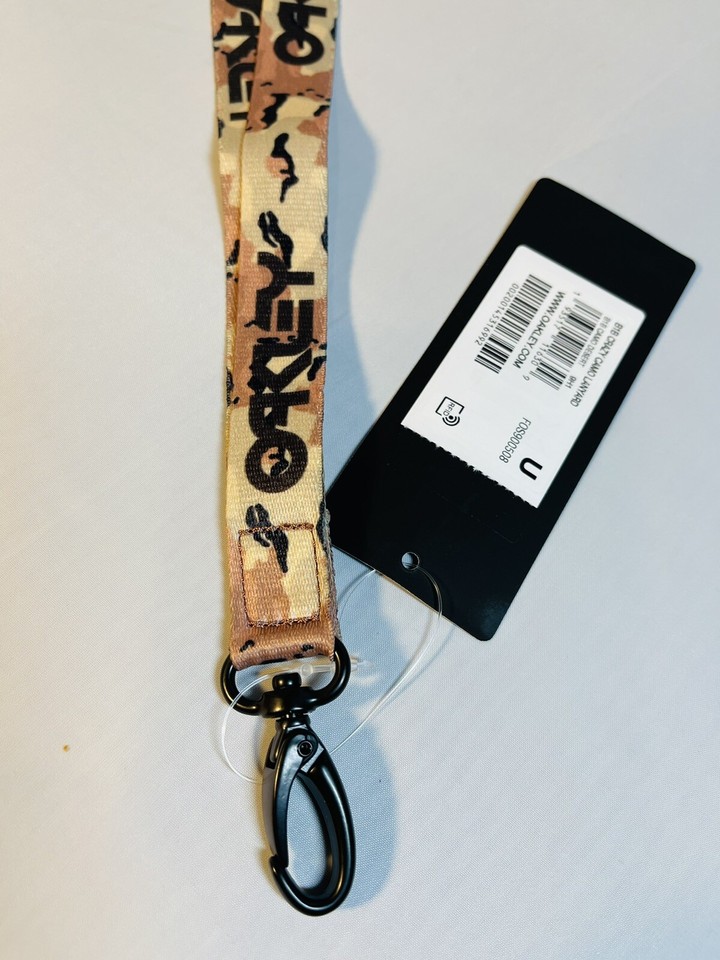 New Oakley Lanyard B1B Crazy Camouflage Neck Strap ID Holder Key Ring ...