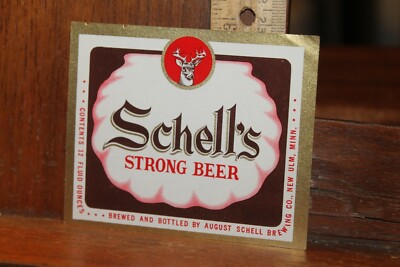 Vintage Beer Label Schell's Strong | eBay