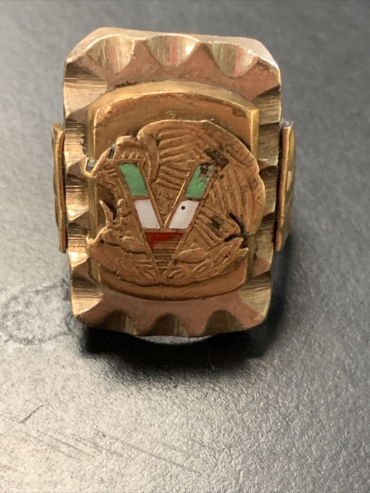 Vintage mexican biker ring - Gem