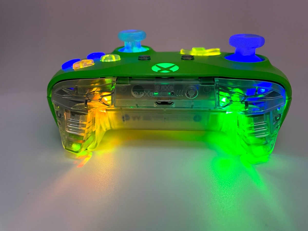 Xbox One Controller Full Green Led Mod Mind Controller Geschikt Voor