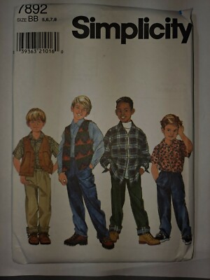 Simplicity Sewing Pattern 7892 Size BB 5,6,7,8 | eBay