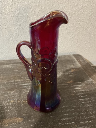 Fenton Red Carnival Glass Mini Pitcher 6.5” Tall | eBay