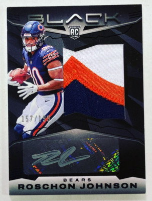 2023 Panini Black Roschon Johnson Rookie Patch Auto RPA /199 Bears #219 ...