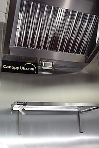 Commercial kitchen Extraction Canopies Hoods with built in fan 1800mm x ...