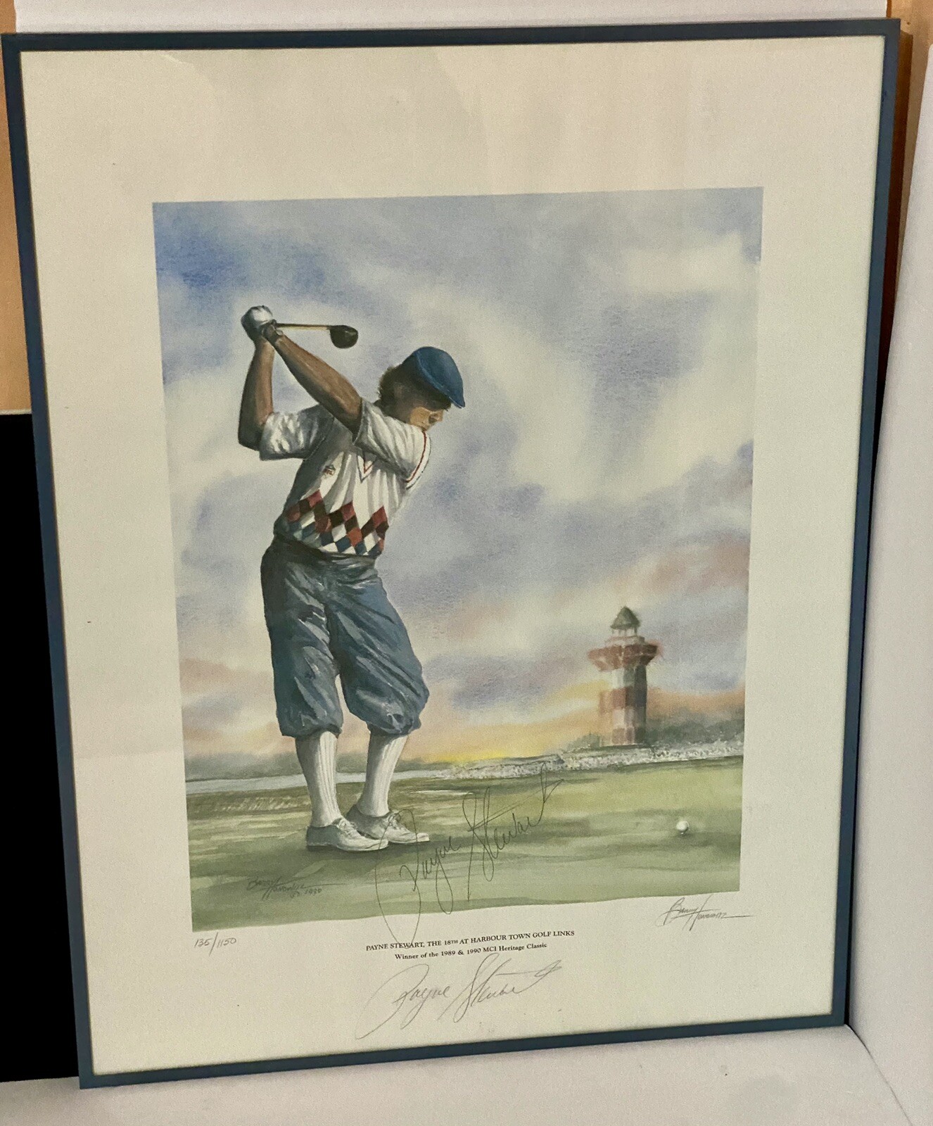 Payne Stewart Signed Poster (The 18th At Harbour Town Golf Links) Barry ...