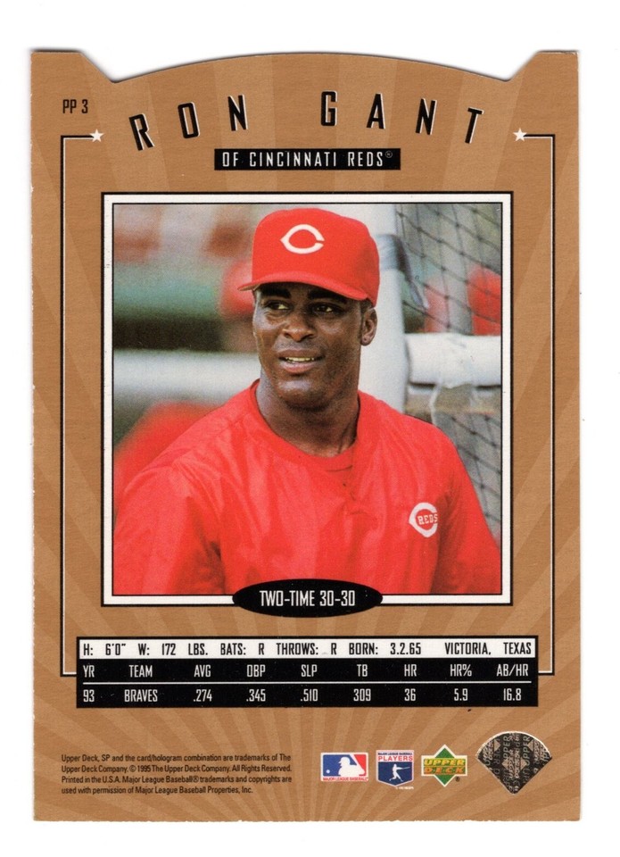 1995 SP PLATINUM POWER RON GANT INSERT CARD #PP3 **NM-MT** CINCINNATI ...