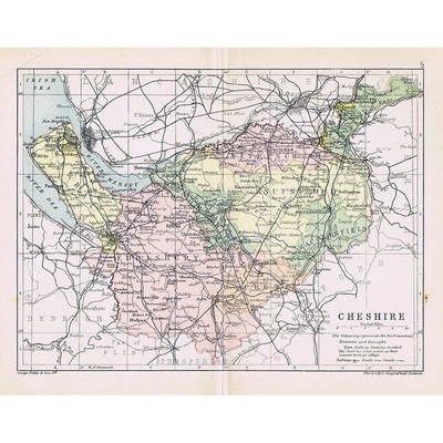Pre-1900 - Map Of Cheshire - 2