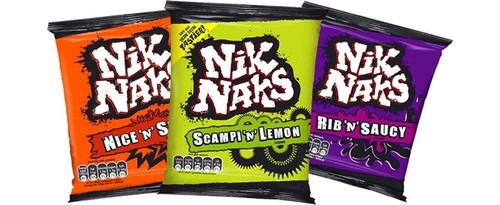 NIK NAKS NIKNAKS 20 X 75G SCAMPI 'N' LEMON NICE 'N' SPICY RIB 'N' SAUCY ...