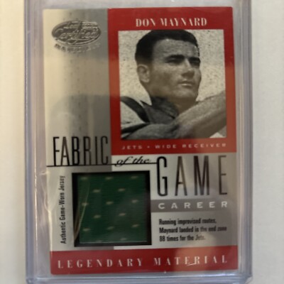2001 Leaf Certified Materials Don Maynard Fabric Of The Game 34/88 MINT ...