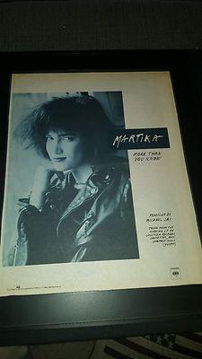 Martika More Than You Know Rare Original Radio Promo Poster Ad Framed ...