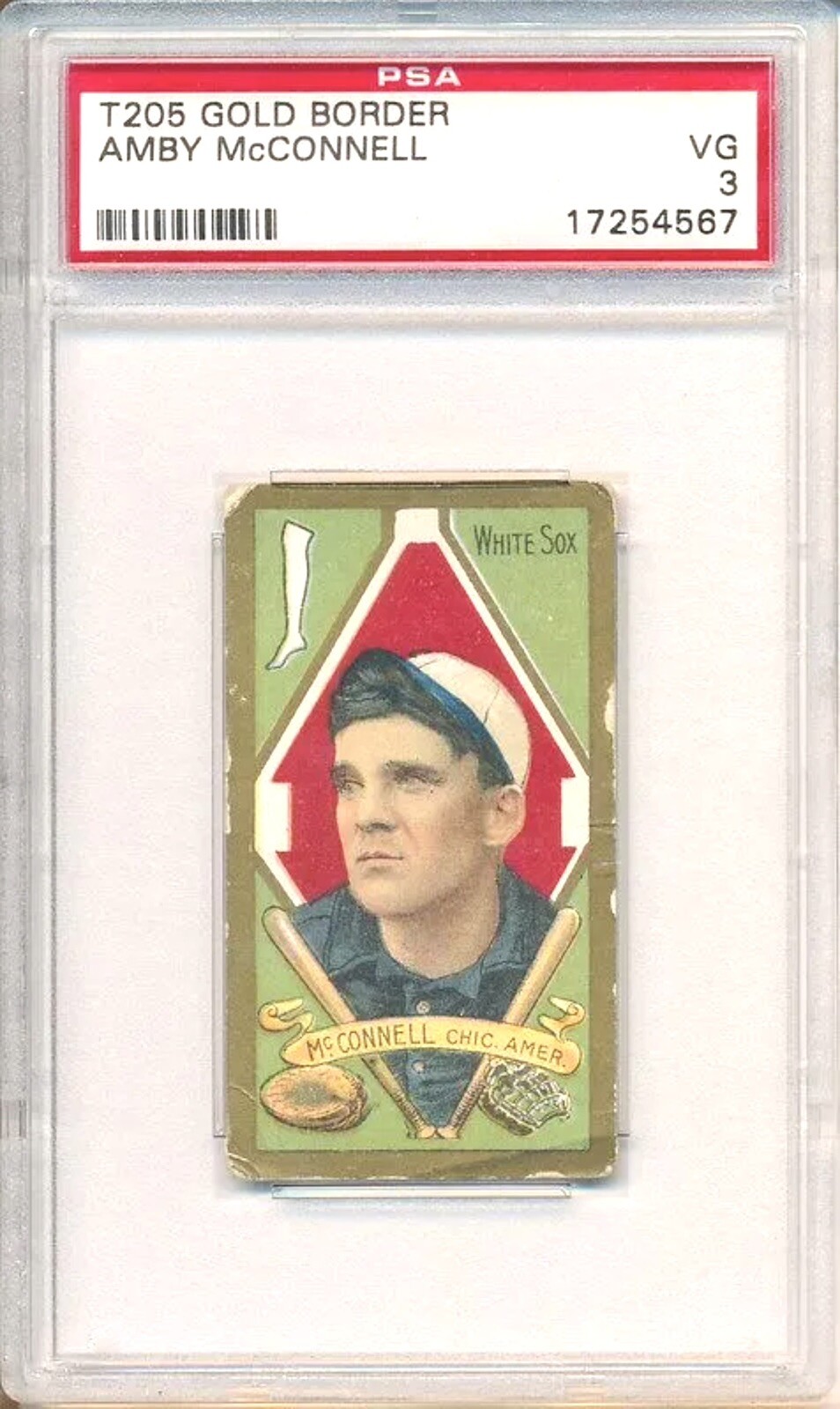 1911 T205 #112 Amby McConnell Gold Border PSA VG 3 #90452230 No Reserve ...