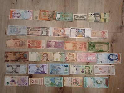 30 DIFFERENT Banknotes Assorted Circulated Currency Foreign World Paper ...