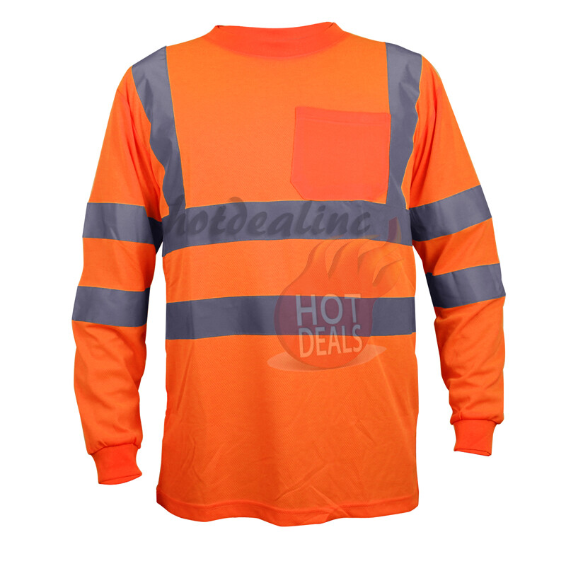 Work Safety Hi Vis Long Sleeve High Visibility Green/Orange Reflective ...