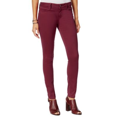 TOMMY HILFIGER NEW Women's Red Sateen Colored Wash Jeggings Skinny ...