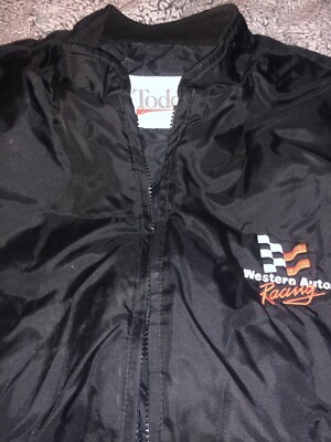 WESTERN AUTO RACING NYLON ZIP UP JACKET LARGE QUILTED LINING ...