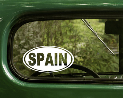 2 SPAIN DECALs Oval Sticker For Bumper Car Rv Window Truck 4x4 Laptop ...