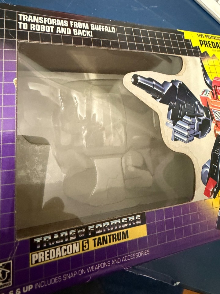 1986 TRANSFORMERS DECEPTICON PREDACON TANTRUM BOX & FULL INSERTS ...