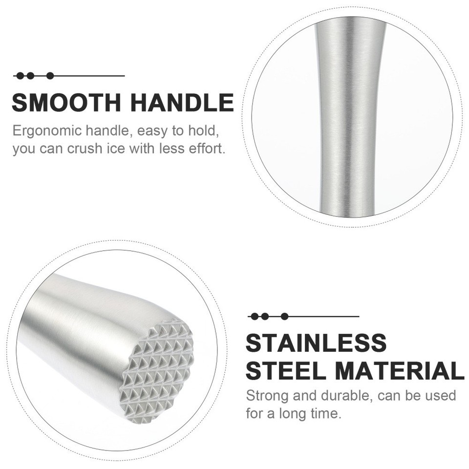 Ice Hammer Stainless Steel Mint Muddler Metal Cocktail Crusher | eBay