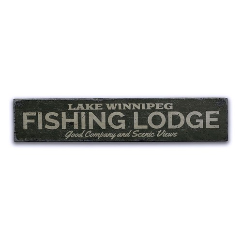 Fishing Lodge Sign, Fishing Gift -Distressed Wooden Sign | eBay
