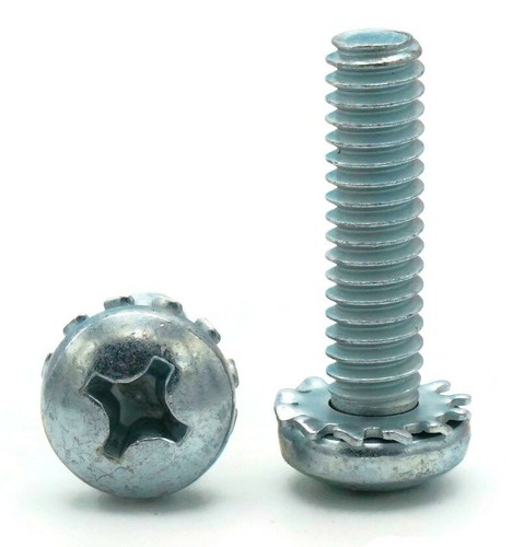 SEMS Screws #6-32 Phillips Pan Head External Tooth Lock Washer Zinc ...