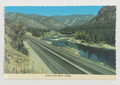 Clark Fork River Valley Scene Postcard Near Alberton Montana Interstate ...