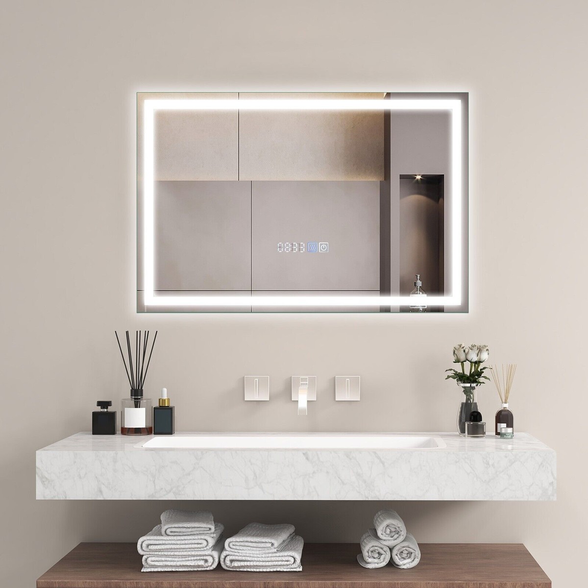 Led Lighted Vanity Mirror Wall Buy Searchlight Bathroom LED Mirror