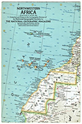 1966-8 National Geographic Map NW NORTHWESTERN AFRICA August (953) | eBay