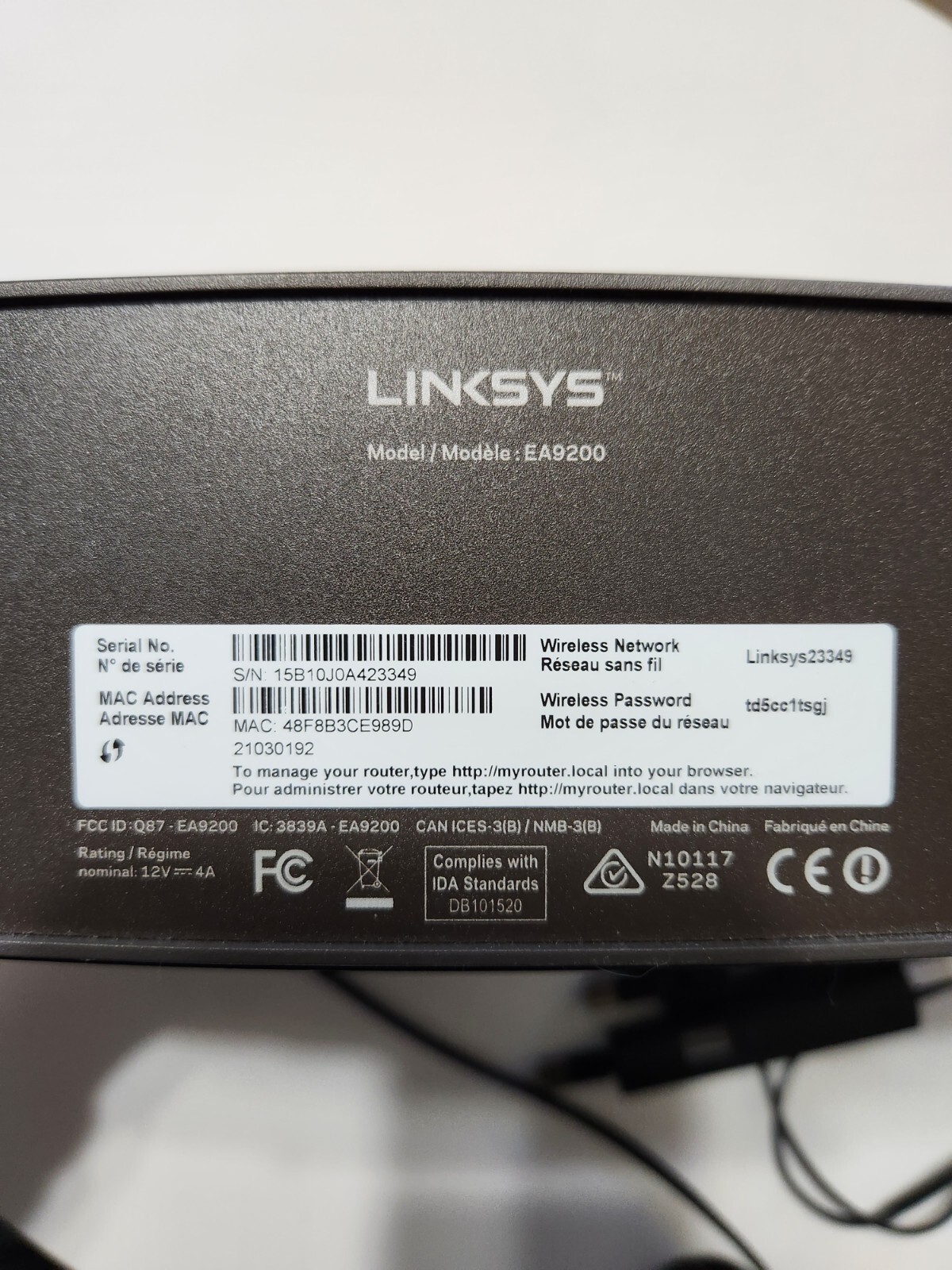 Linksys EA9200 Tri-Band AC3200 Gigabit Smart WiFi Router Modem ...