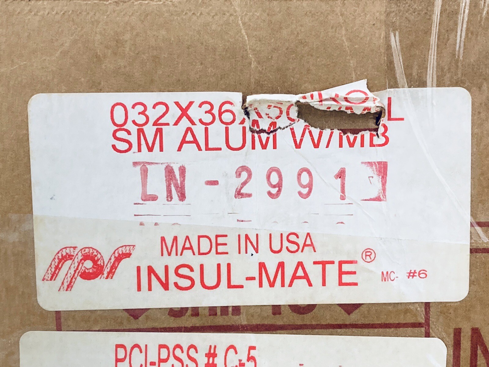 RPR INSUL-MATE LN-2991 SMOOTH ALUMINUM ROLL JACKETING W/ MB .032" X 36 ...