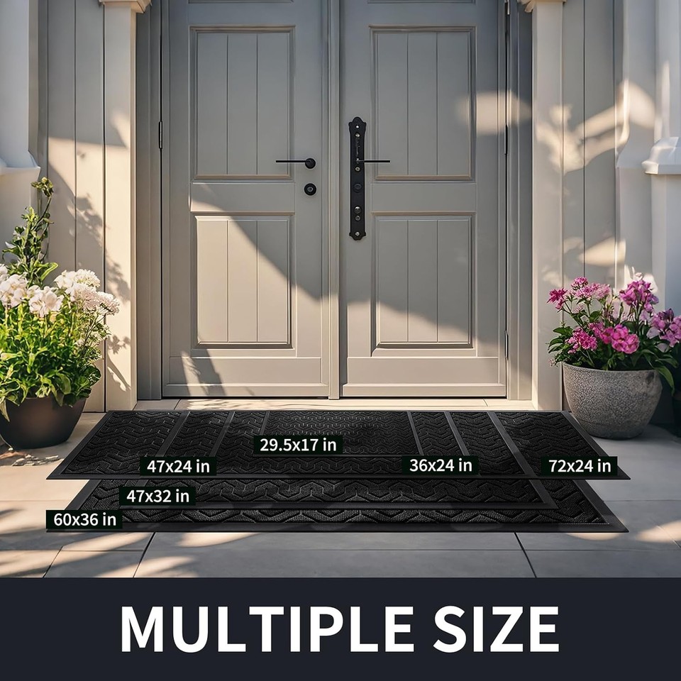 29.5x17" Front Door Mat outside Entrance, Waterproof Heavy Duty Outdoor ...