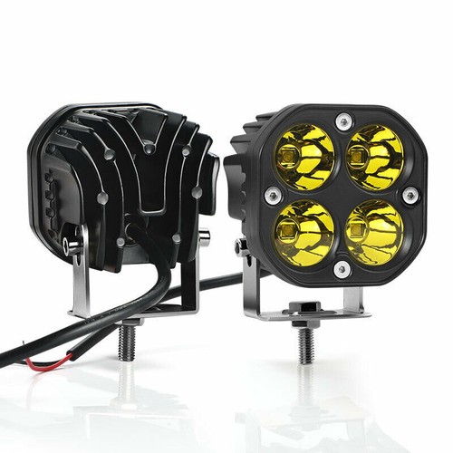 2X 3in LED Work light 40W Spot Pods bar Driving Amber Fog Lamp Offroad ...