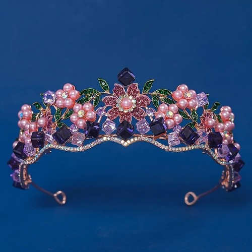Bridal Princess Austrian Crystal Tiara Wedding Crown purple Hair ...