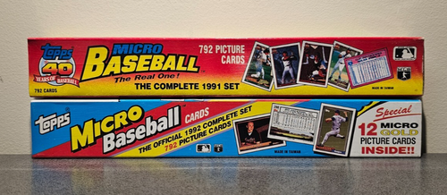 Topps Micro Baseball Cards 1991 And 1992 Complete Set 792 Cards, 12 ...