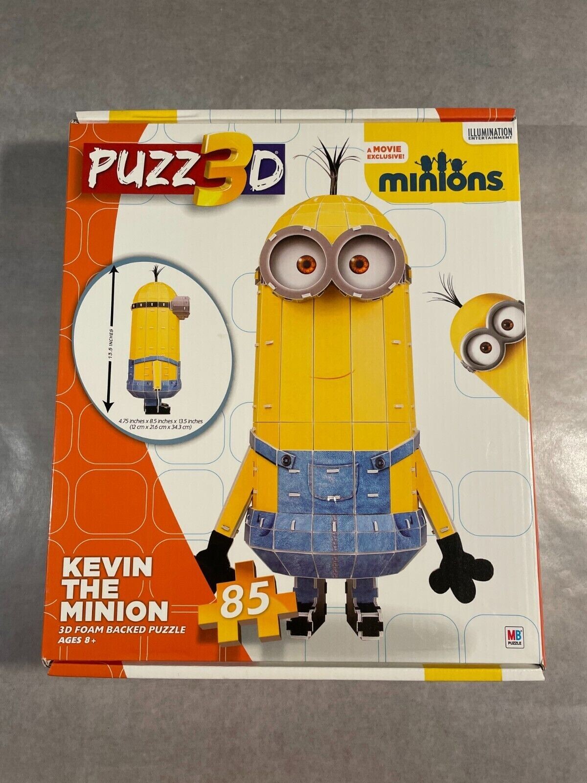 KEVIN THE MINION Despicable Me 3D Foam Puzzle, 85PCS, 13.5 In Tall ...
