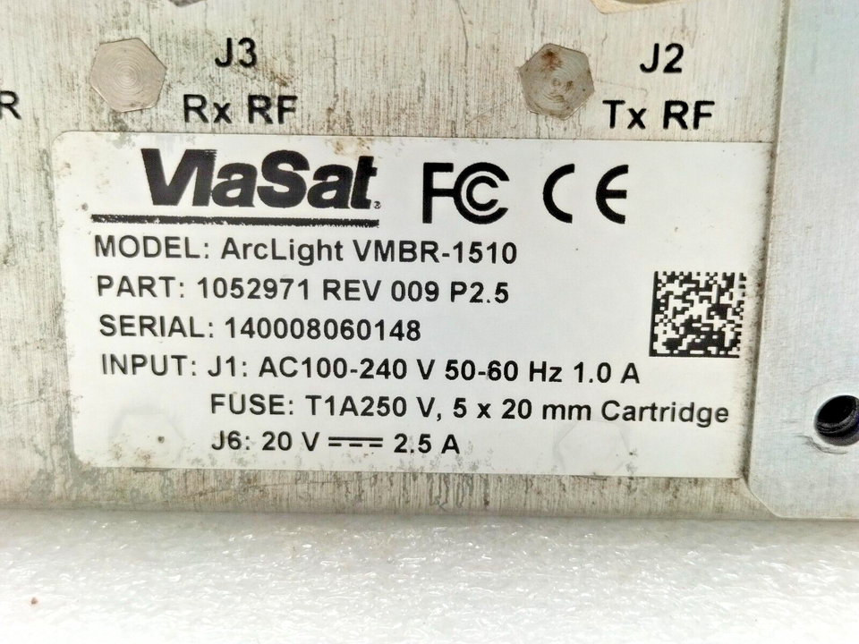 VIASAT ARCLIGHT VMBR-1510 MINI VSAT BROADBAND CONTROL UNIT 1052971 REV ...