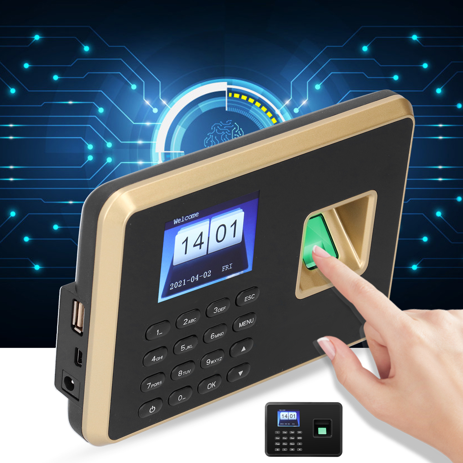 2.4in Attendance Machine Fingerprint Biometric TFT Colour Screens ...