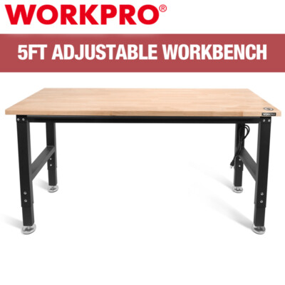 WORKPRO 5FT Adjustable Workbench Heavy-Duty Hardwood Workstation 2000 ...